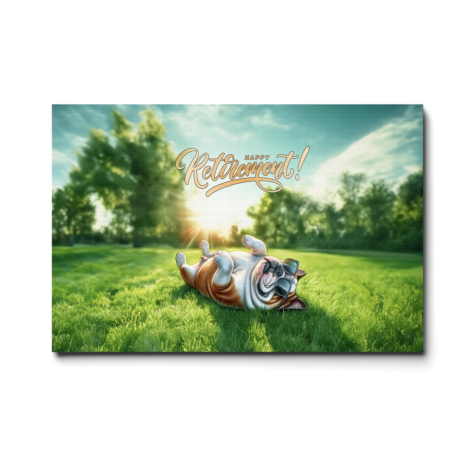 Happy Retirement with Bulldog Enjoy Life Rest Time Horizontal Matte ...
