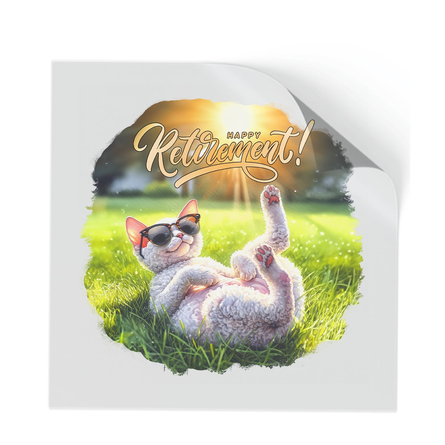 Happy Retirement with Devon Rex Enjoy Life Rest Time Cutout Transfer ...
