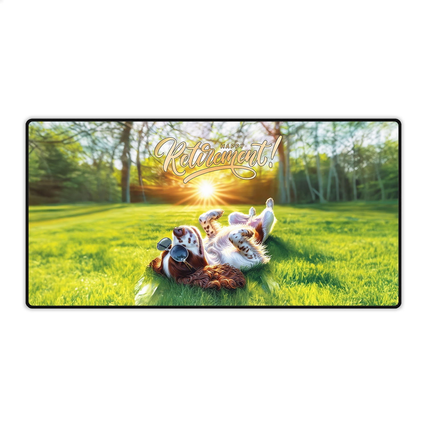 Happy Retirement with French Bulldog Enjoy Life Rest Time Desk Mat Full ...