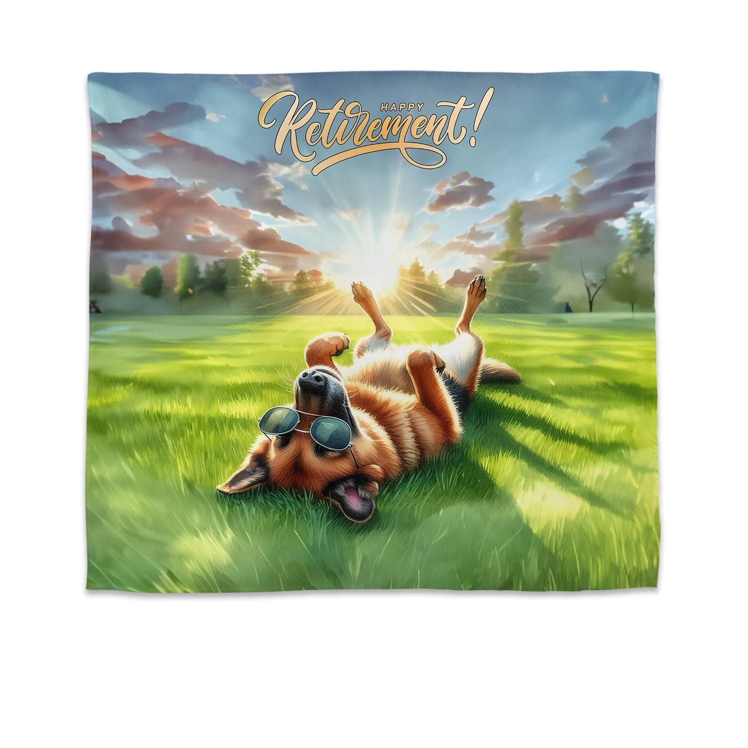 Happy Retirement with German Shepherd Enjoy Life Rest Time Tapestry ...