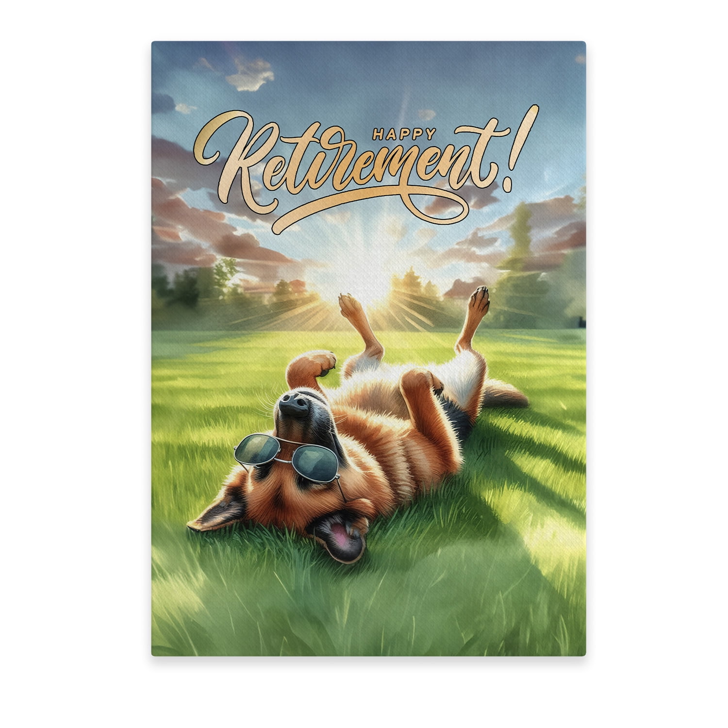 Happy Retirement with German Shepherd Enjoy Life Rest Time Vertical ...