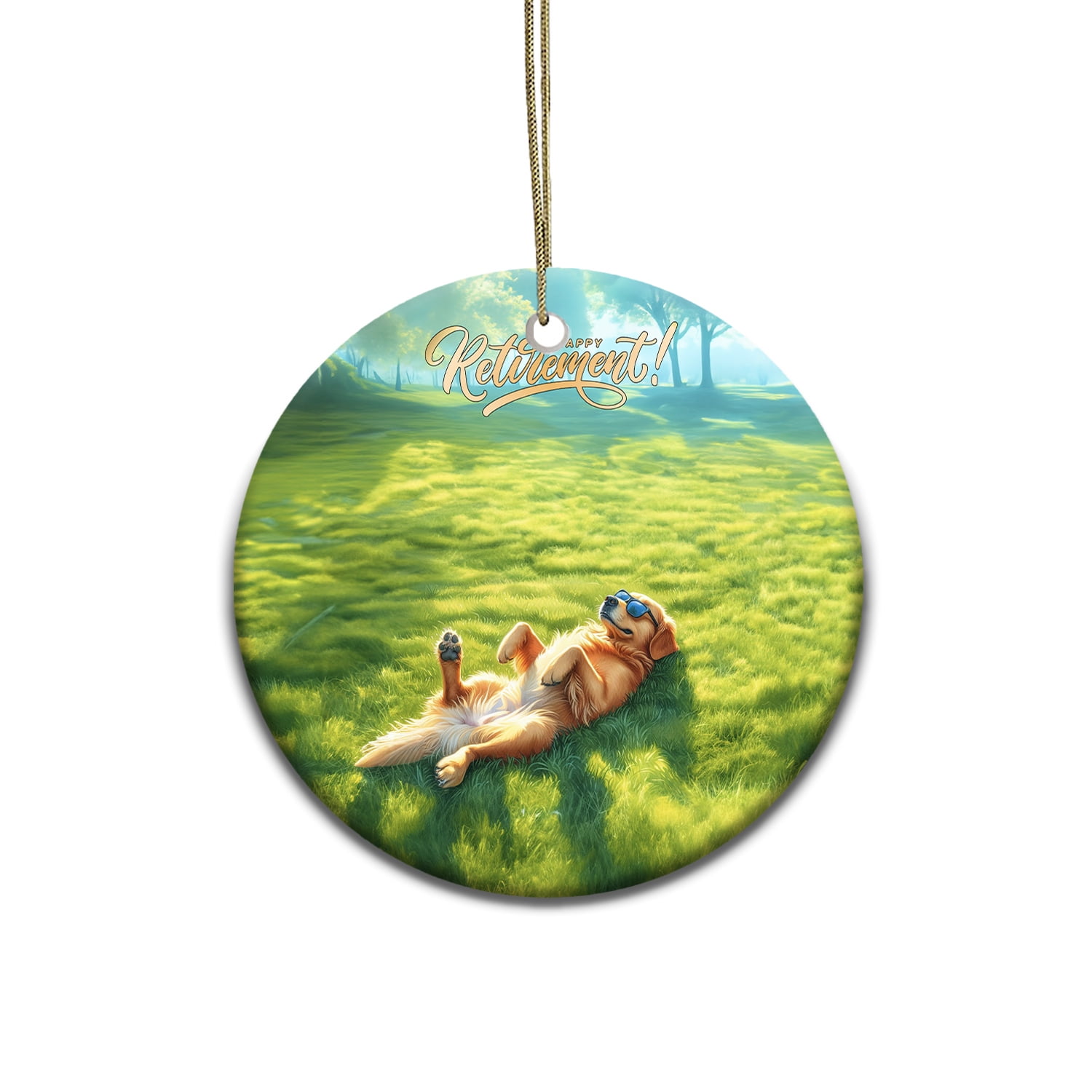 Happy Retirement with Golden Retriever Enjoy Life Rest Time Ceramic ...