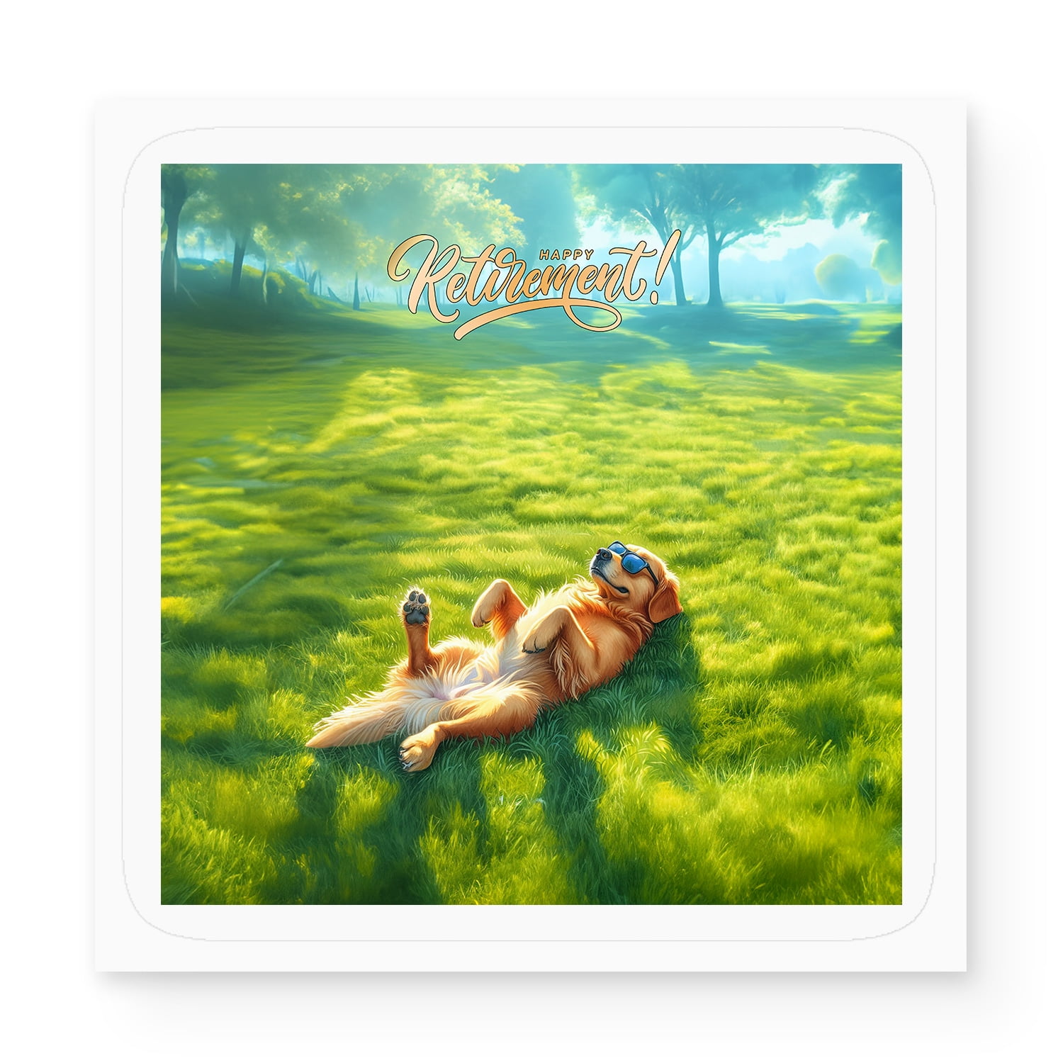 Happy Retirement with Golden Retriever Enjoy Life Rest Time Vinyl ...