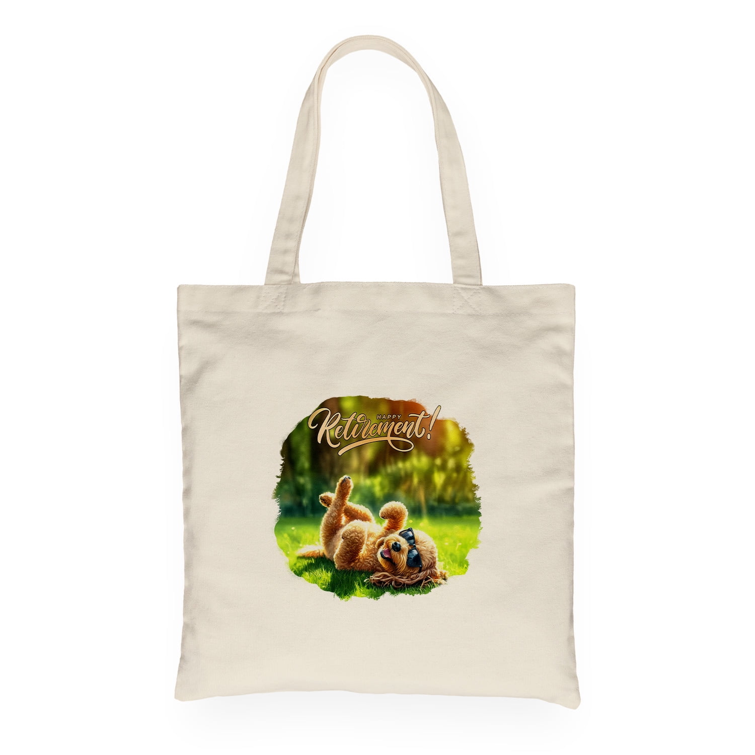 Happy Retirement with Goldendoodle Enjoy Life Rest Time Canvas Tote Bag ...