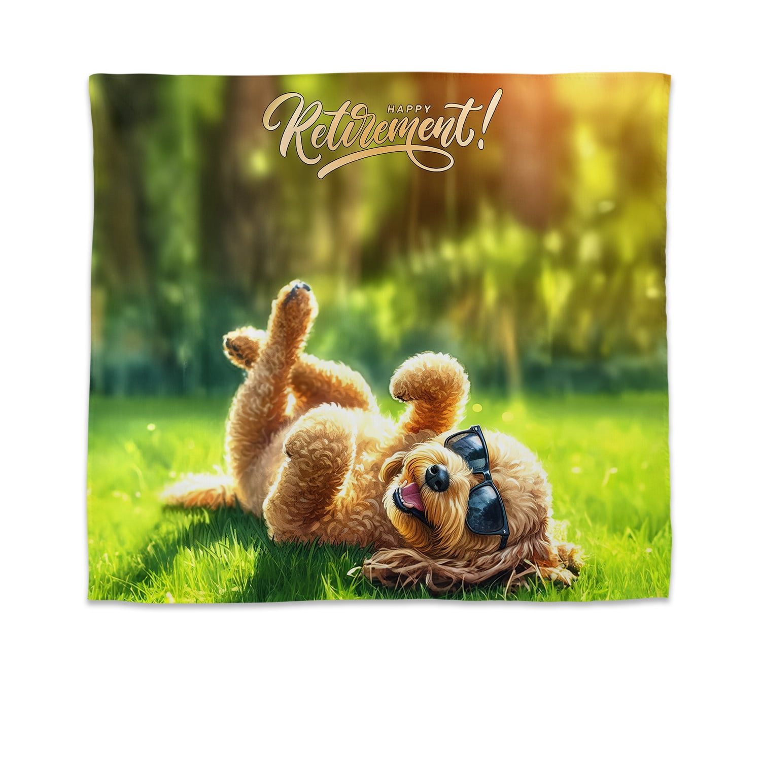 Happy Retirement with Goldendoodle Enjoy Life Rest Time Tapestry Doodle ...