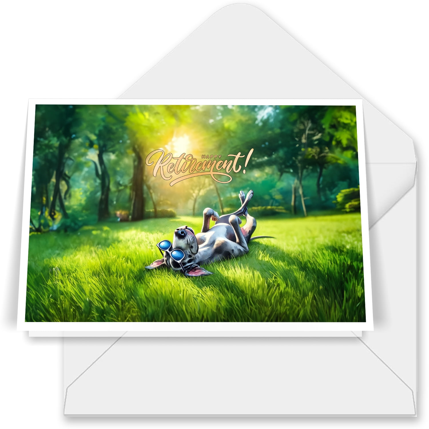 Happy Retirement with Great Dane Enjoy Life Rest Time 7x5in Folded ...