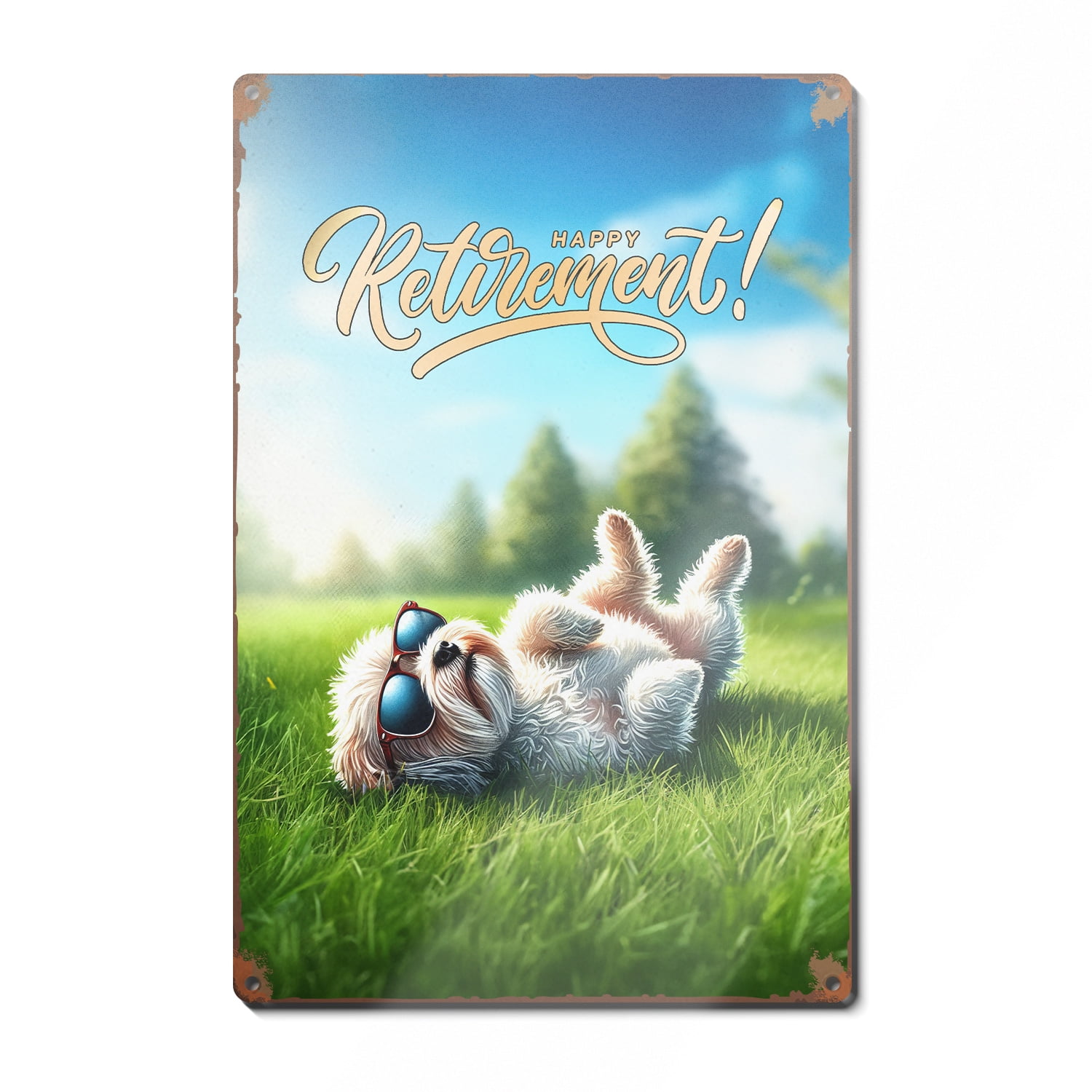 Happy Retirement with Havanese Enjoy Life Rest Time Vertical Metal ...