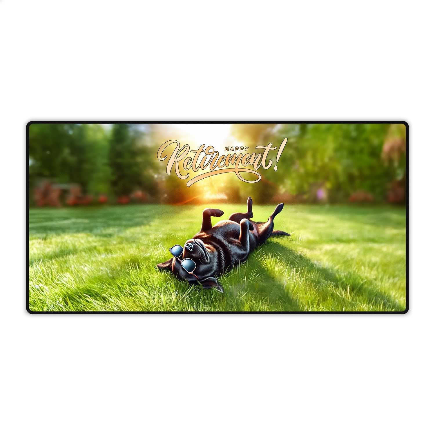 Happy Retirement with Labrador Retriever Enjoy Life Rest Time Desk Mat ...