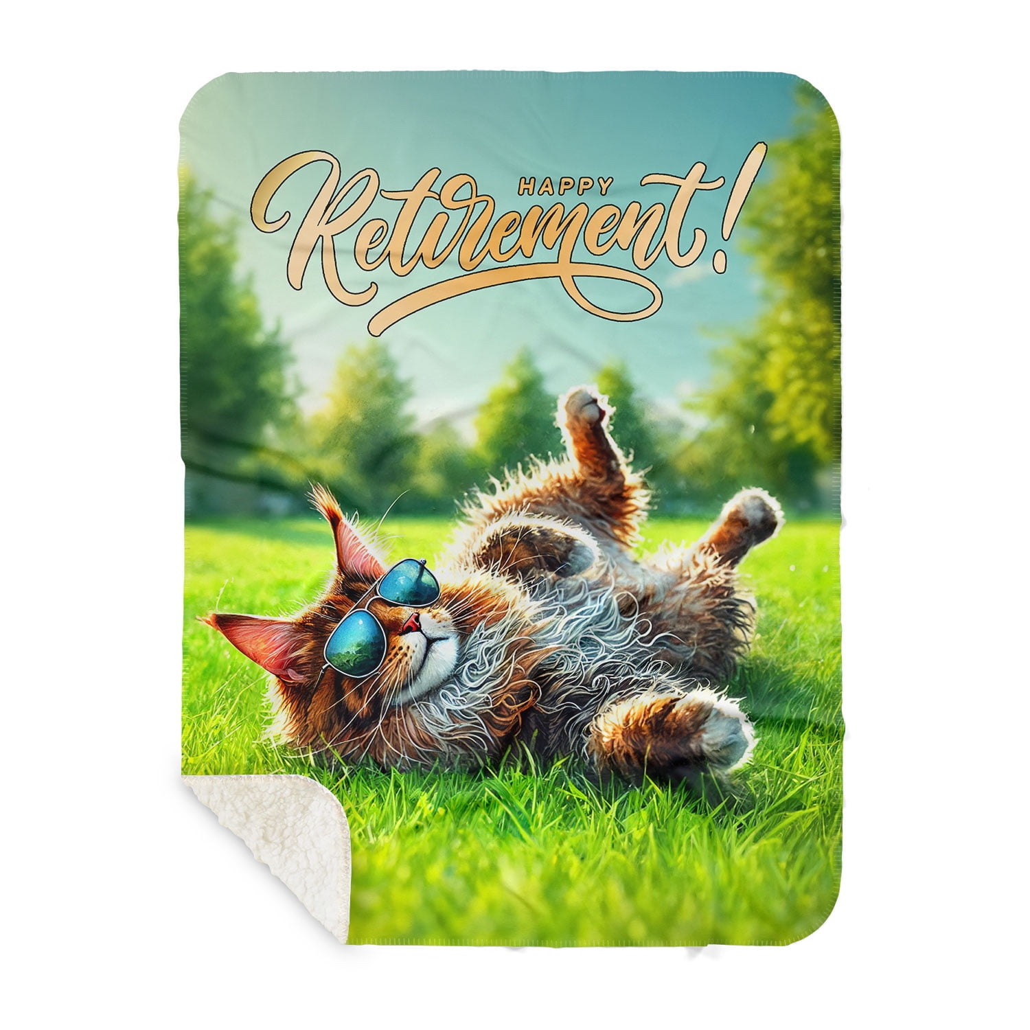 Happy Retirement with Maine Coon Enjoy Life Rest Time Cozy Sherpa ...