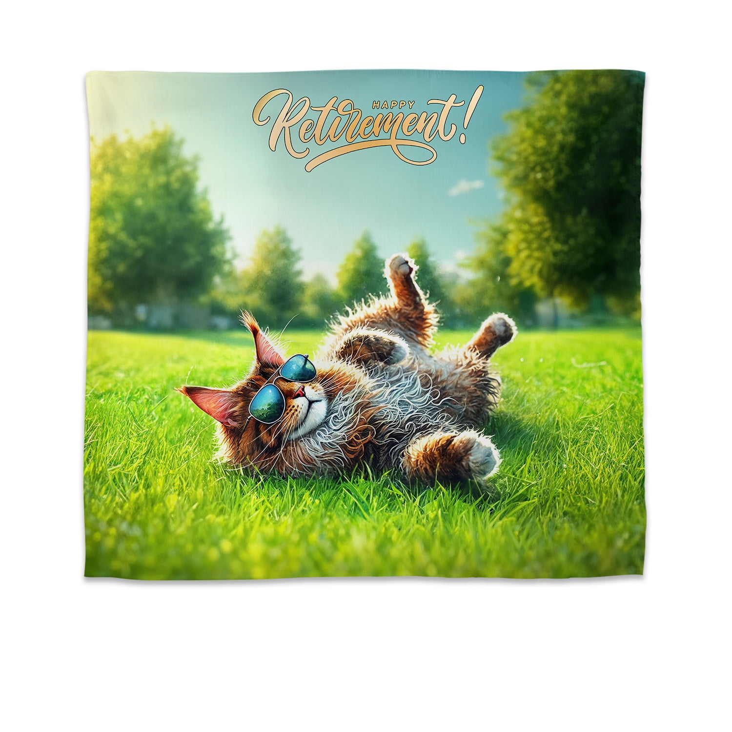Happy Retirement with Maine Coon Enjoy Life Rest Time Tapestry Cat ...