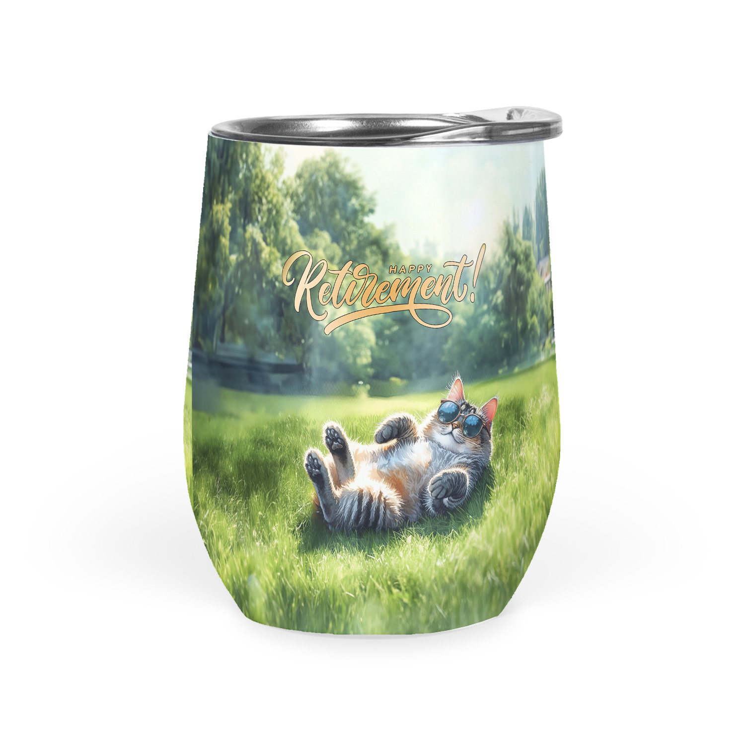 Happy Retirement with Manx Enjoy Life Rest Time 12oz Stainless Steel ...