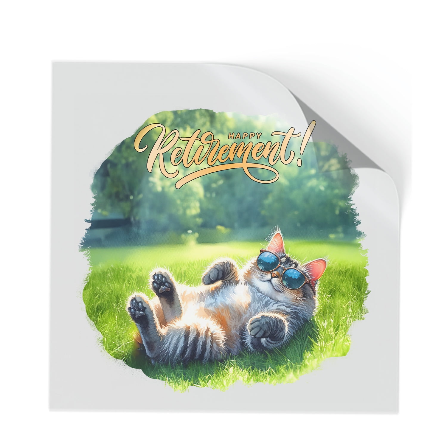 Happy Retirement with Manx Enjoy Life Rest Time Cutout Transfer Sticker ...