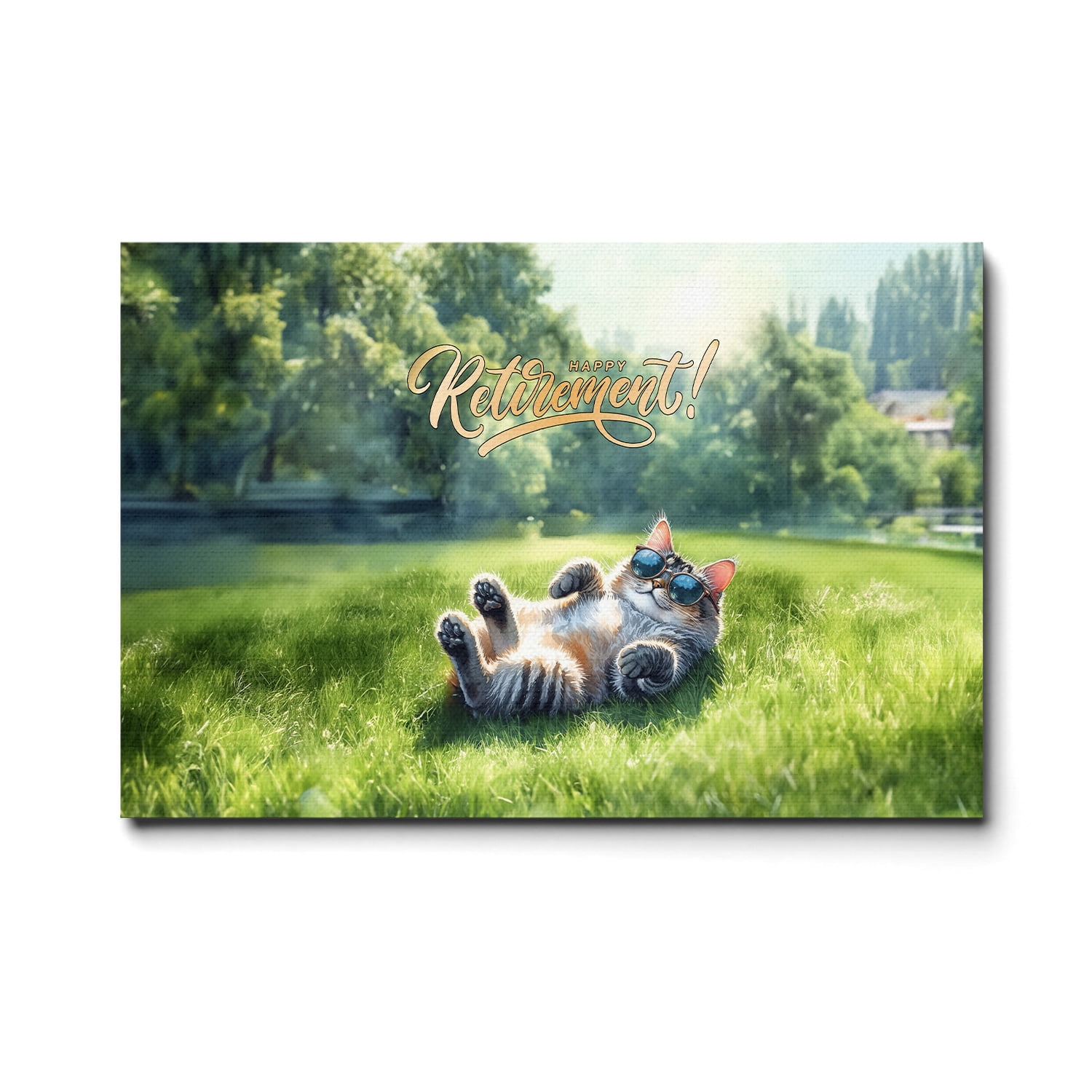 Happy Retirement with Manx Enjoy Life Rest Time Horizontal Matte Canvas ...