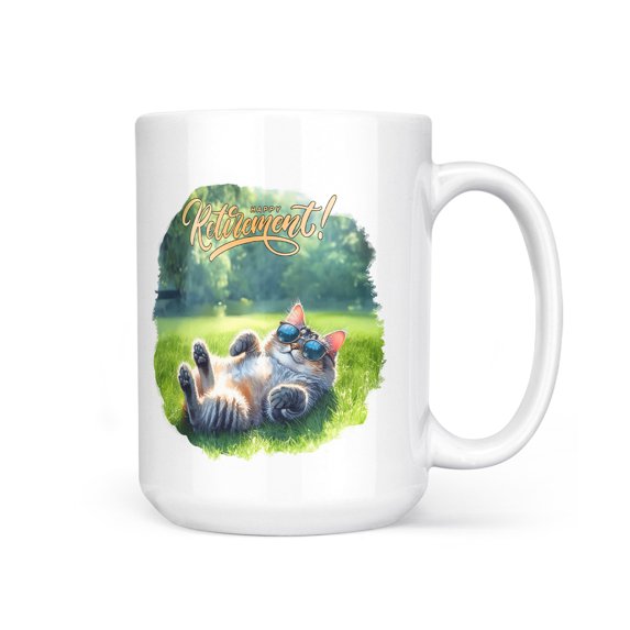 Happy Retirement with Manx Enjoy Life Rest Time Mug Cat Lover Kitten ...