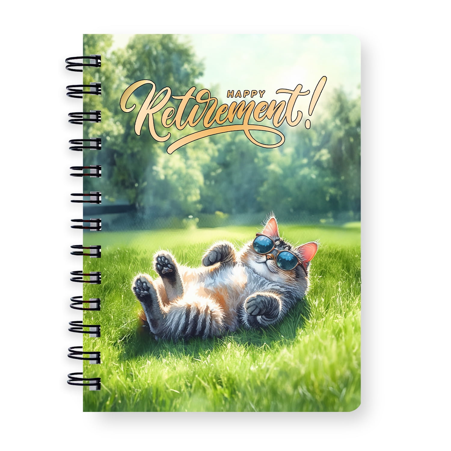 Happy Retirement with Manx Enjoy Life Rest Time Spiral Bound Journal ...