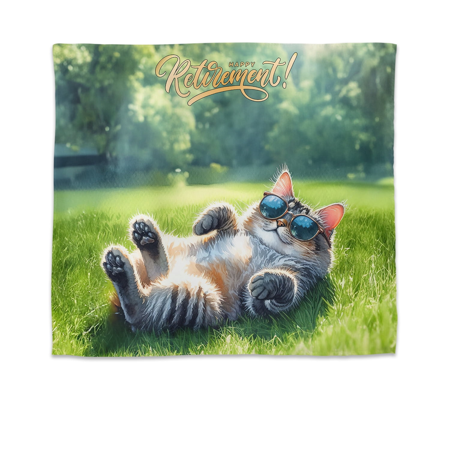 Happy Retirement with Manx Enjoy Life Rest Time Tapestry Cat Lover ...