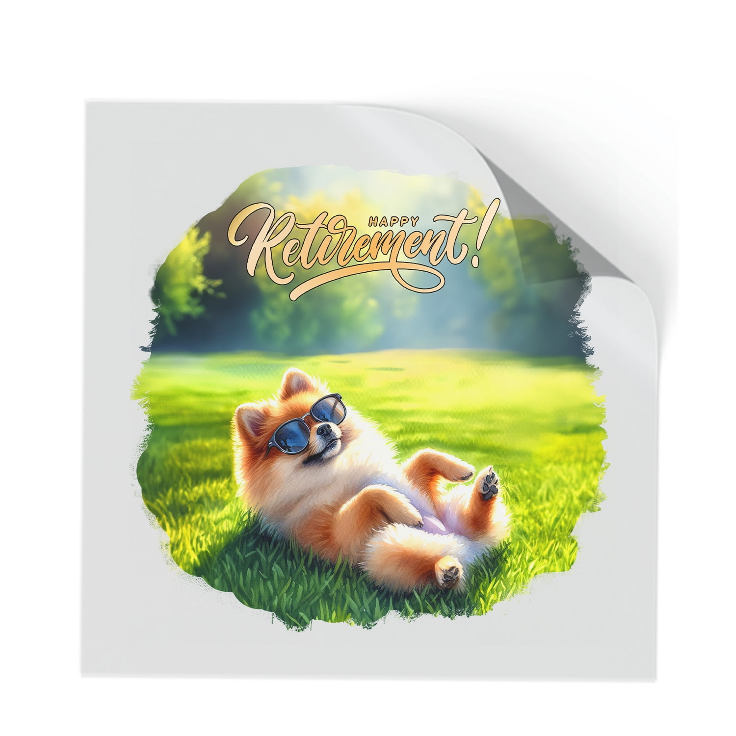 Happy Retirement with Pomeranian Enjoy Life Rest Time Cutout Transfer ...