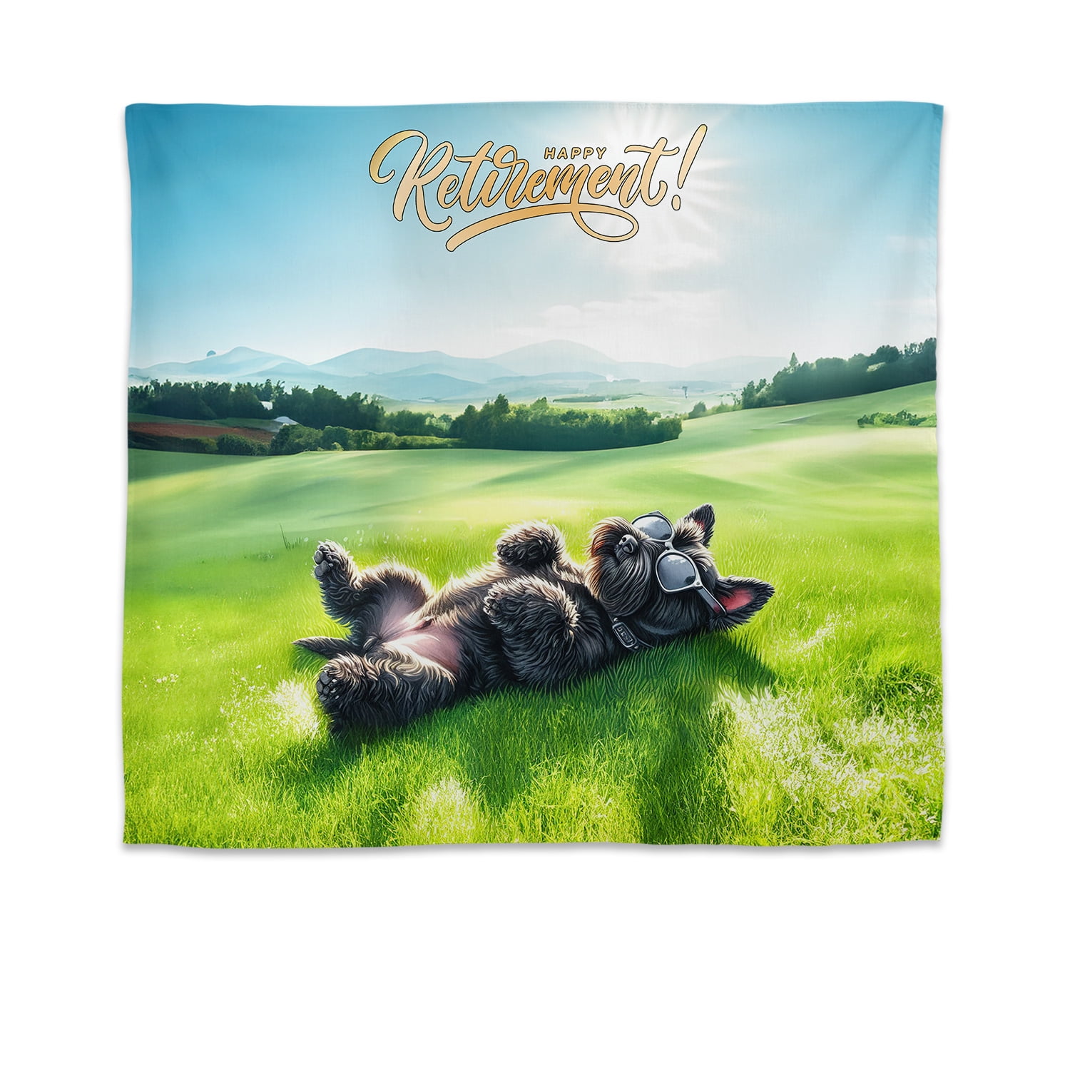 Happy Retirement with Schnauzer Enjoy Life Rest Time Tapestry Miniature ...