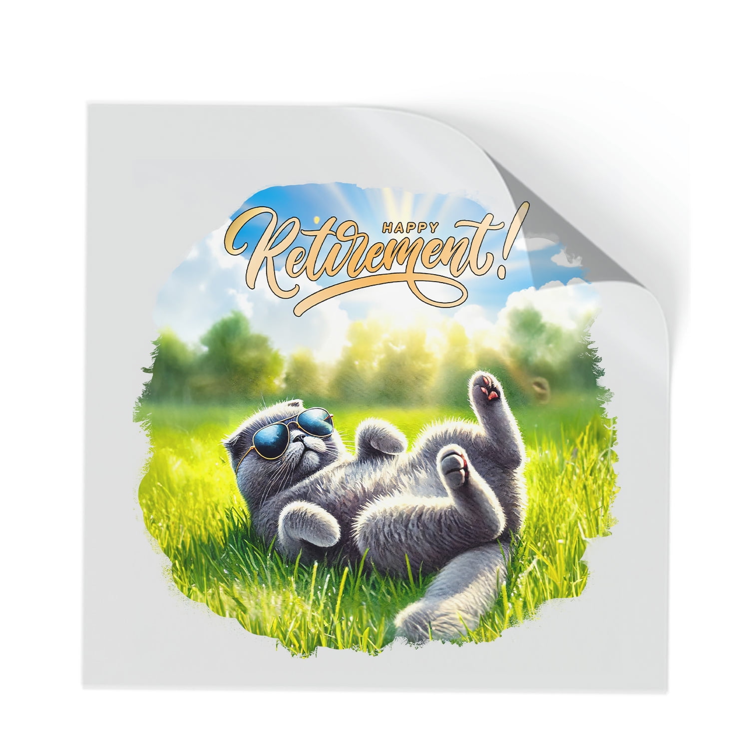Happy Retirement with Scottish Fold Enjoy Life Rest Time Cutout ...