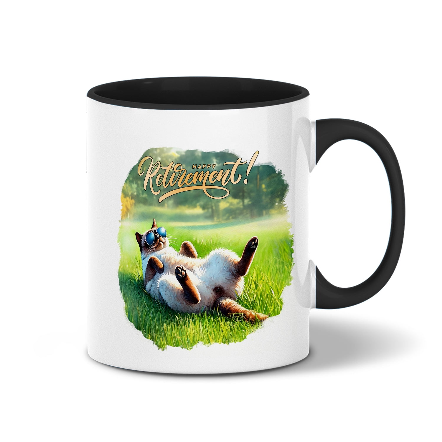 Happy Retirement with Siamese Enjoy Life Rest Time 11oz Accent Two-tone ...
