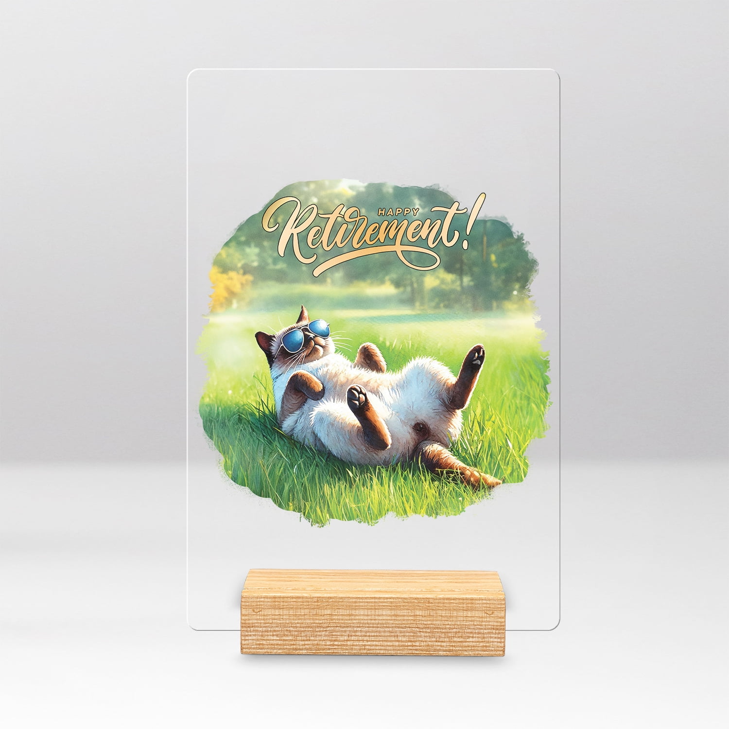 Happy Retirement with Siamese Enjoy Life Rest Time Acrylic Plaque Sign ...