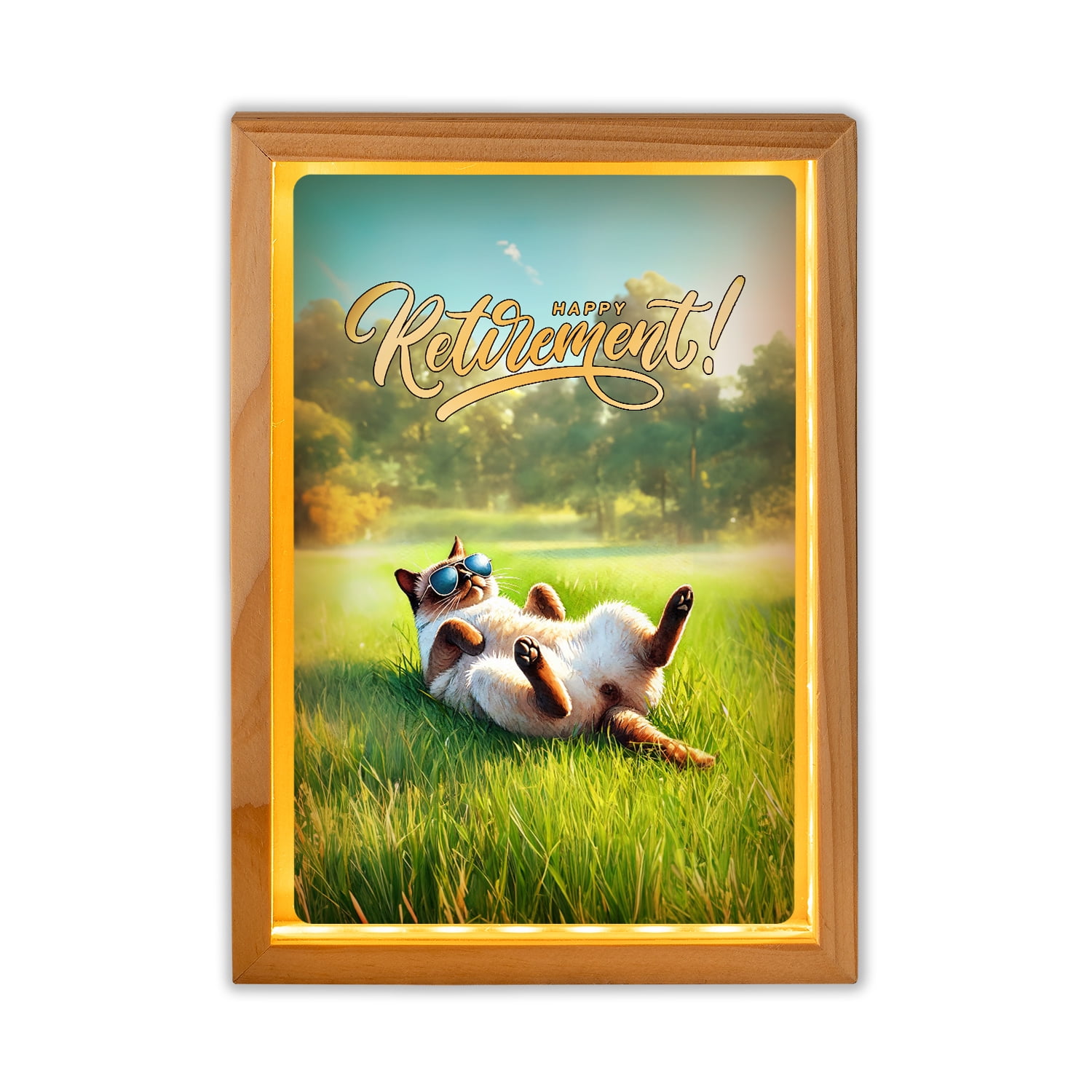 Happy Retirement with Siamese Enjoy Life Rest Time Acrylic Plaque with ...