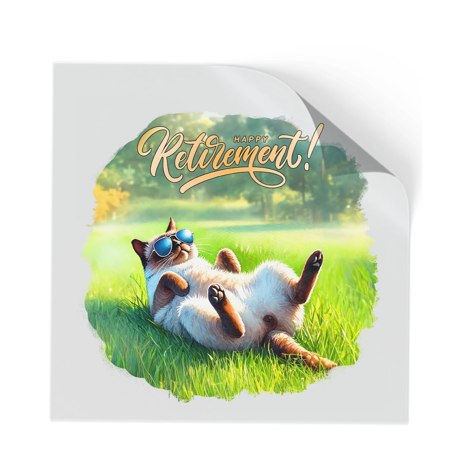 Happy Retirement with Siamese Enjoy Life Rest Time Cutout Transfer ...