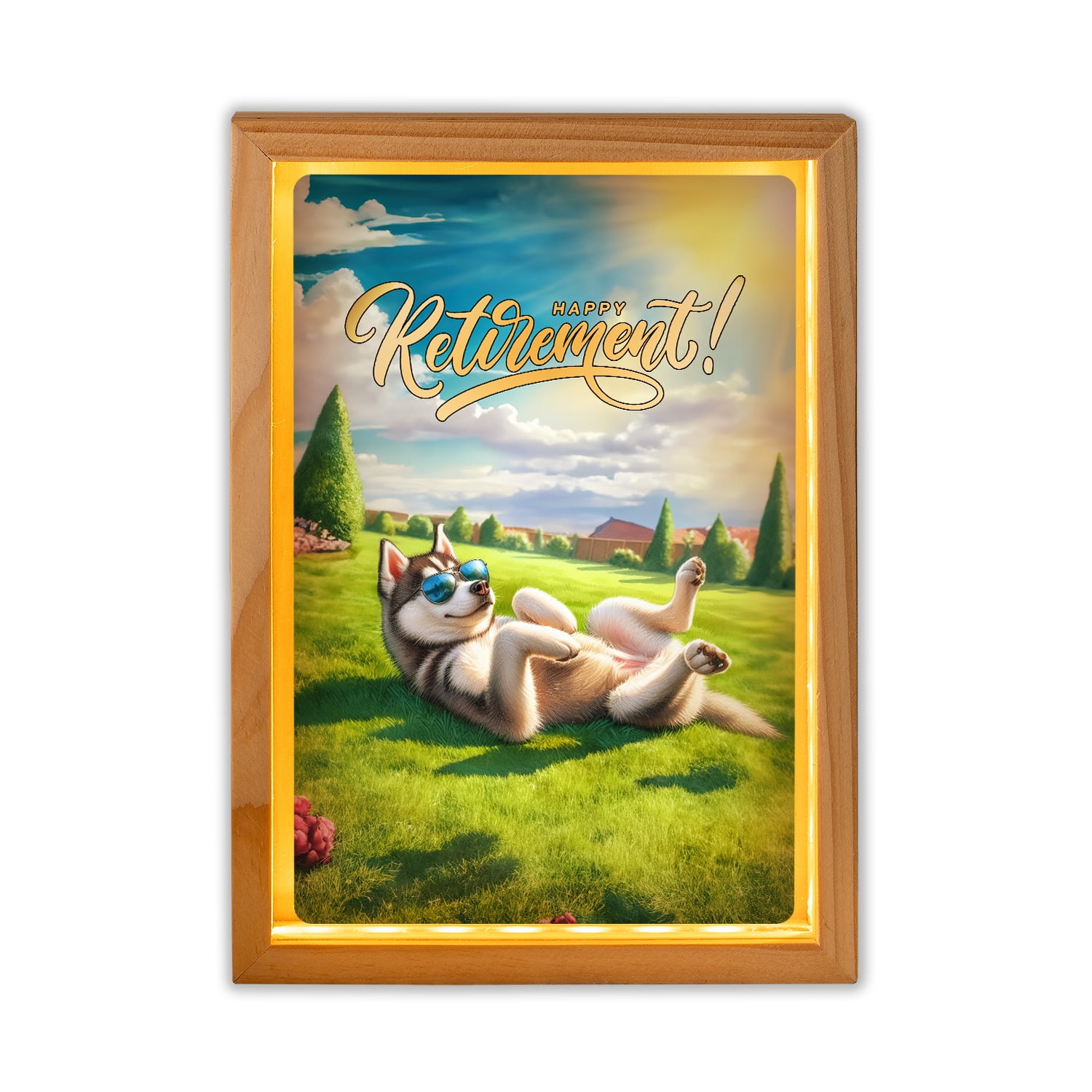 Happy Retirement with Siberian Husky Enjoy Life Rest Time Acrylic ...
