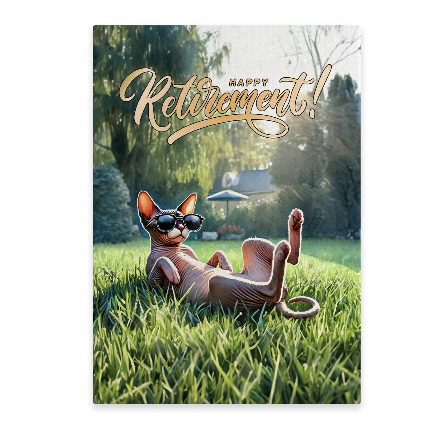 Happy Retirement with Sphynx Enjoy Life Rest Time Vertical Matte Canvas ...