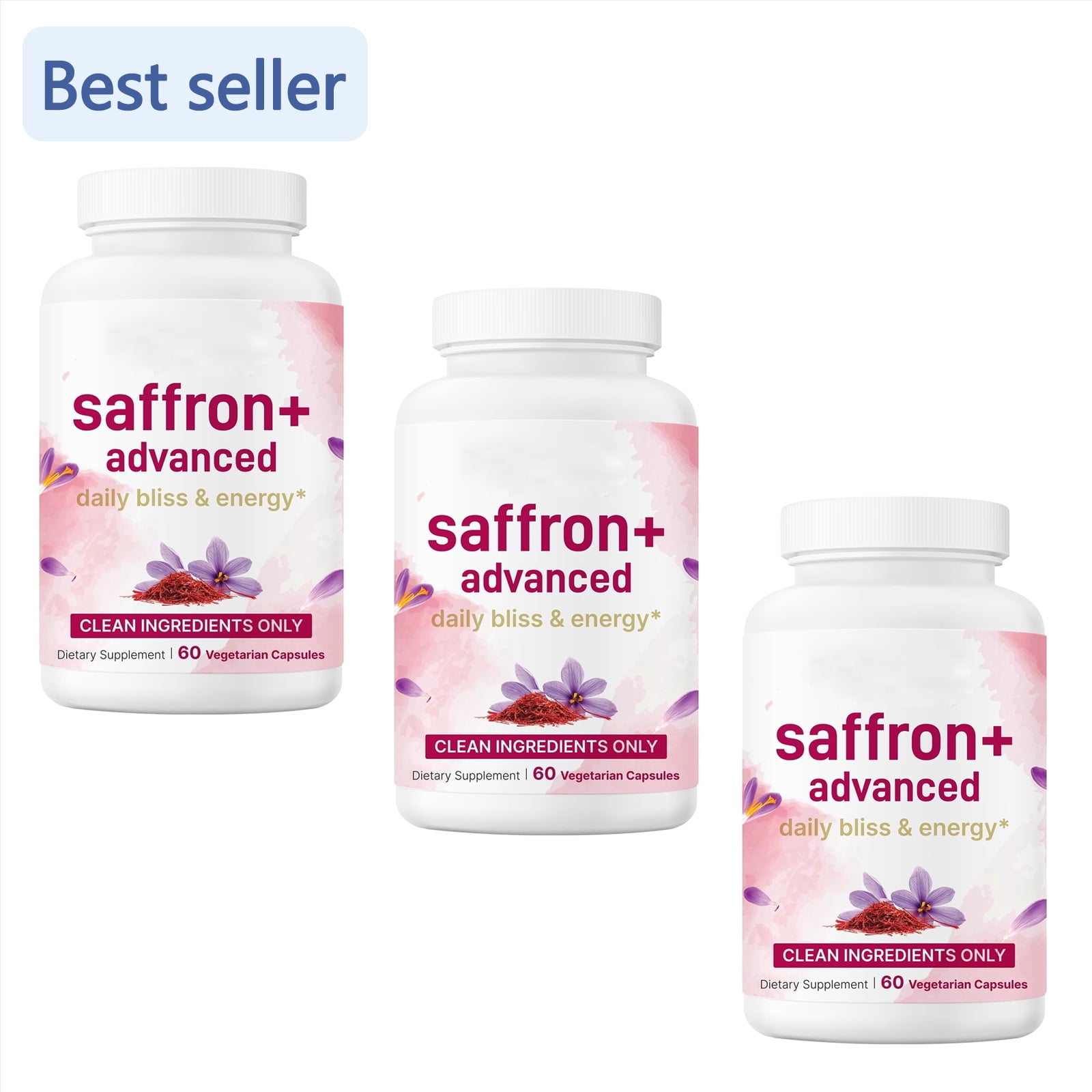 Happy Saffron Plus |10-in-1 with Saffron Extract, High Absorption Fat ...