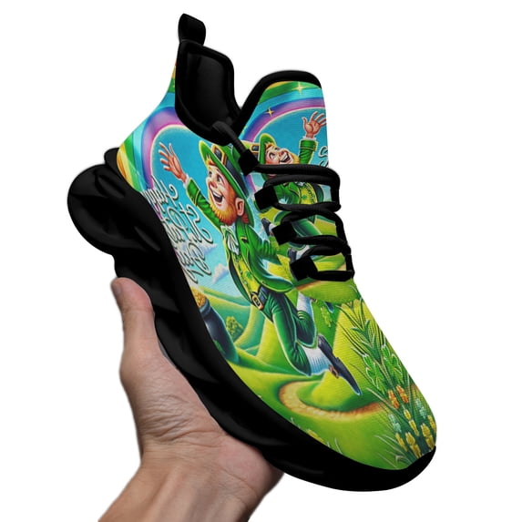 Happy Saint Patricks Day Leprechaun Irish Shoes Sneakers Black Size 7 ...