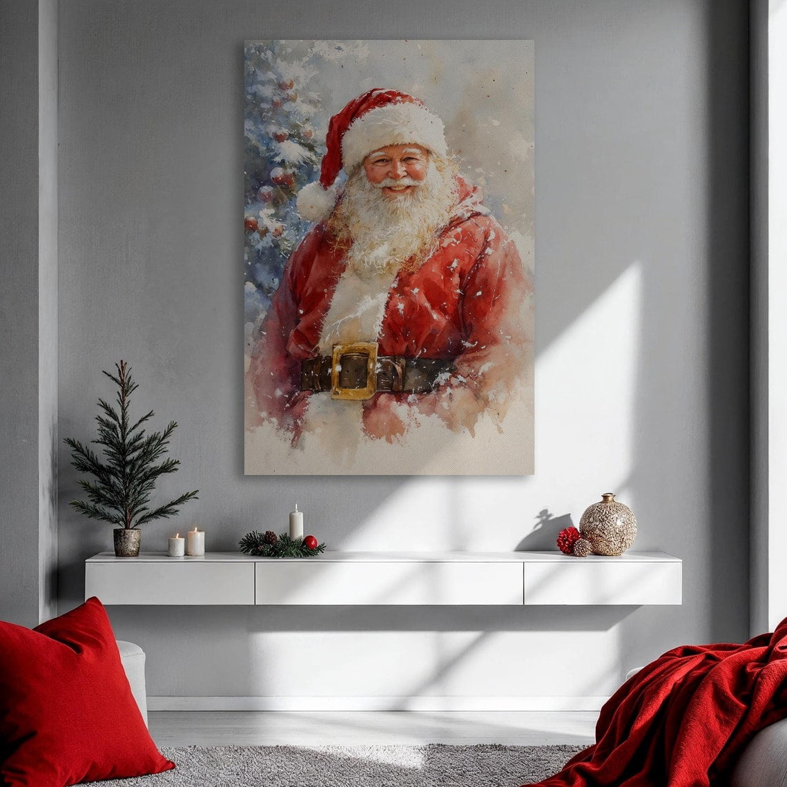 Happy Santa Claus Wall Art Father Winter Poster Traditional Poster ...