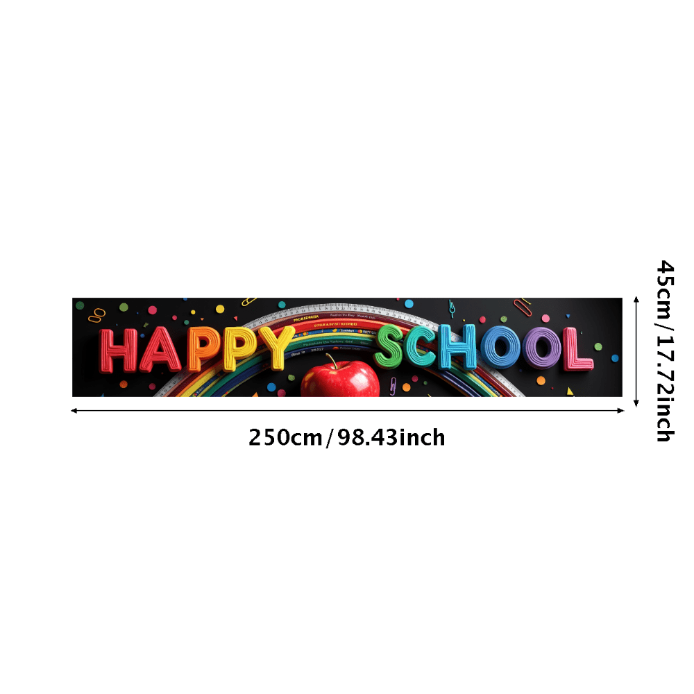 Happy School Rainbow Theme Banner for Classroom Decorations and Party ...
