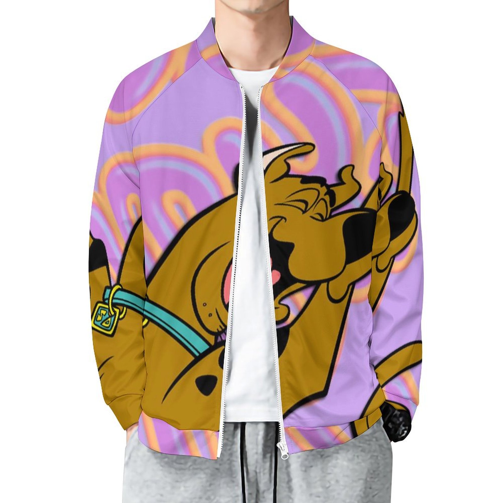 Happy Scooby Doo Fashion Jacket Mens Windbreaker Coat Lightweight ...