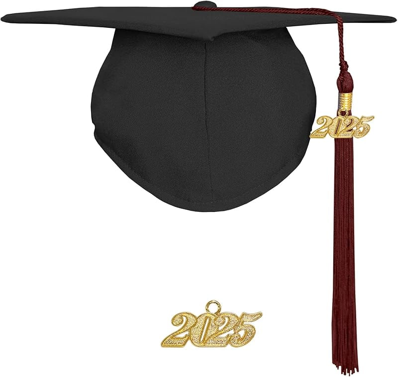 Happy Secret Matte Graduation Cap with 2025 Tassel for Adults High ...
