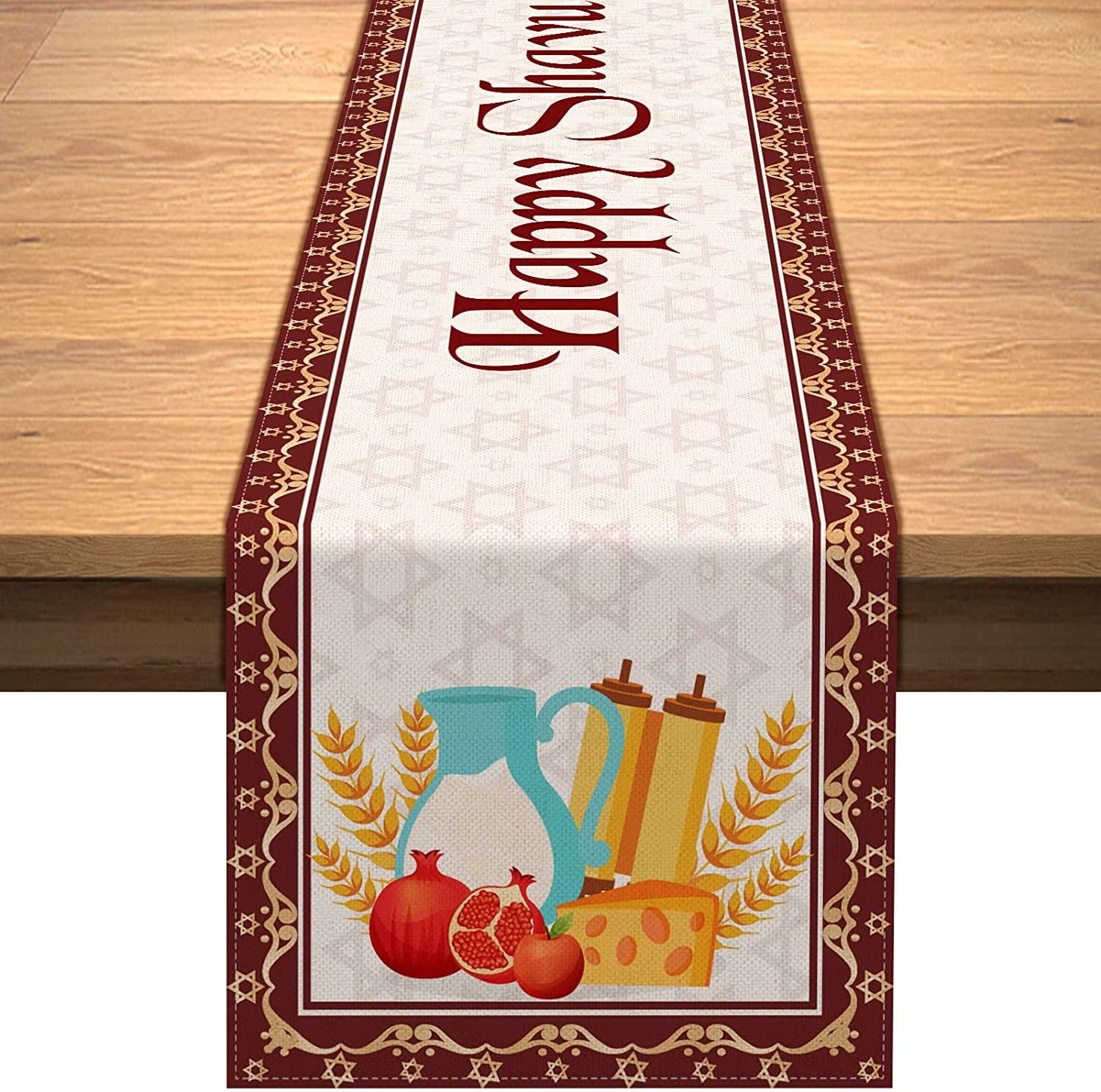 Happy Shavuot Linen Tbale Runners Kitchen Table rations Jewish The ...