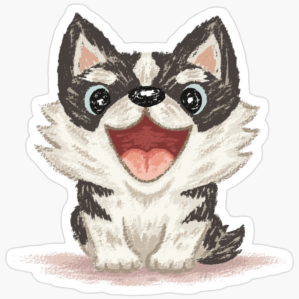 Happy Siberian Husky Sticker Phone Decal Water Bottle Stickers Car ...