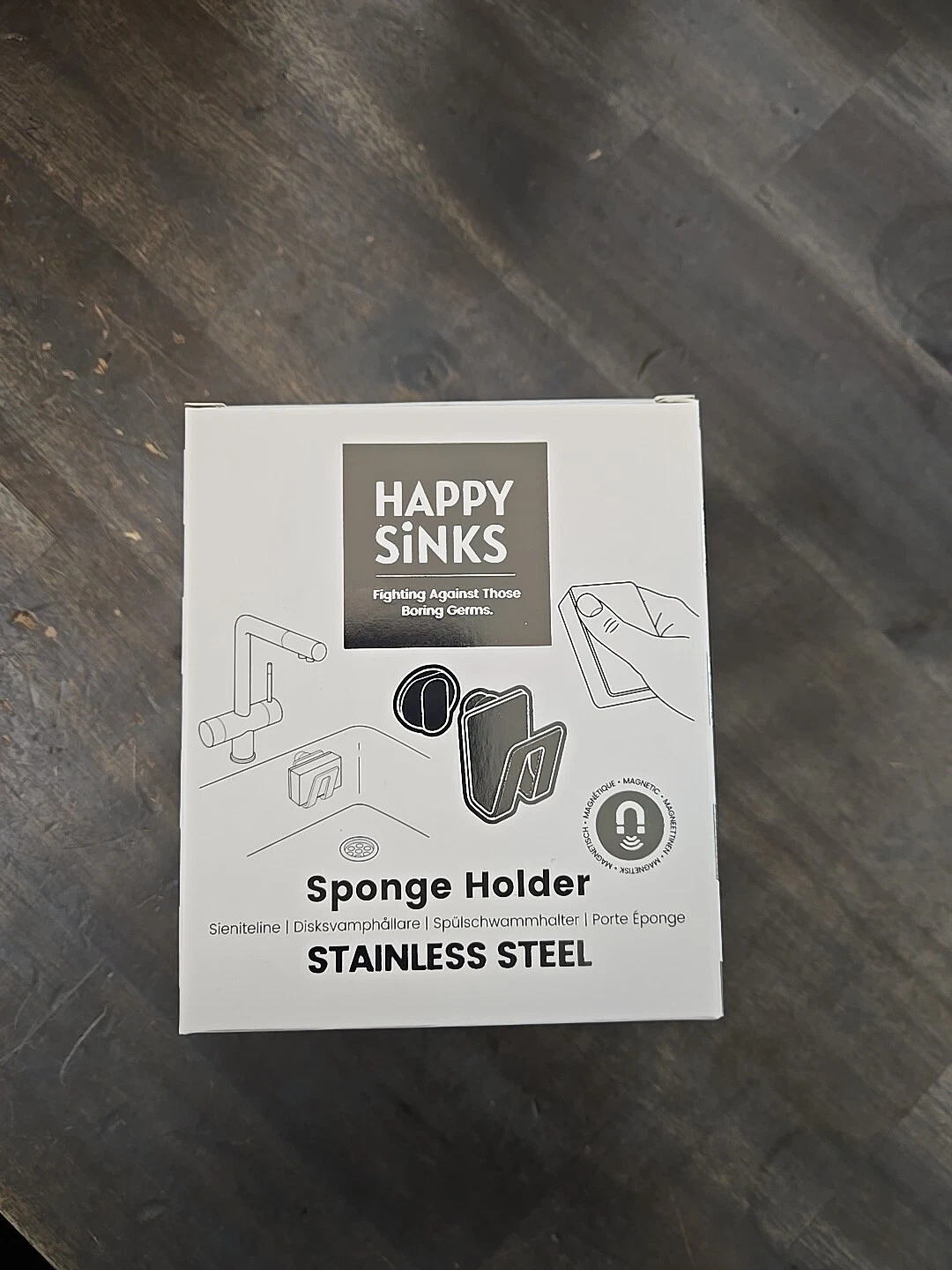 Happy Sinks Magnetic Kitchen Sink Sponge Holder Stainless Steel New ...