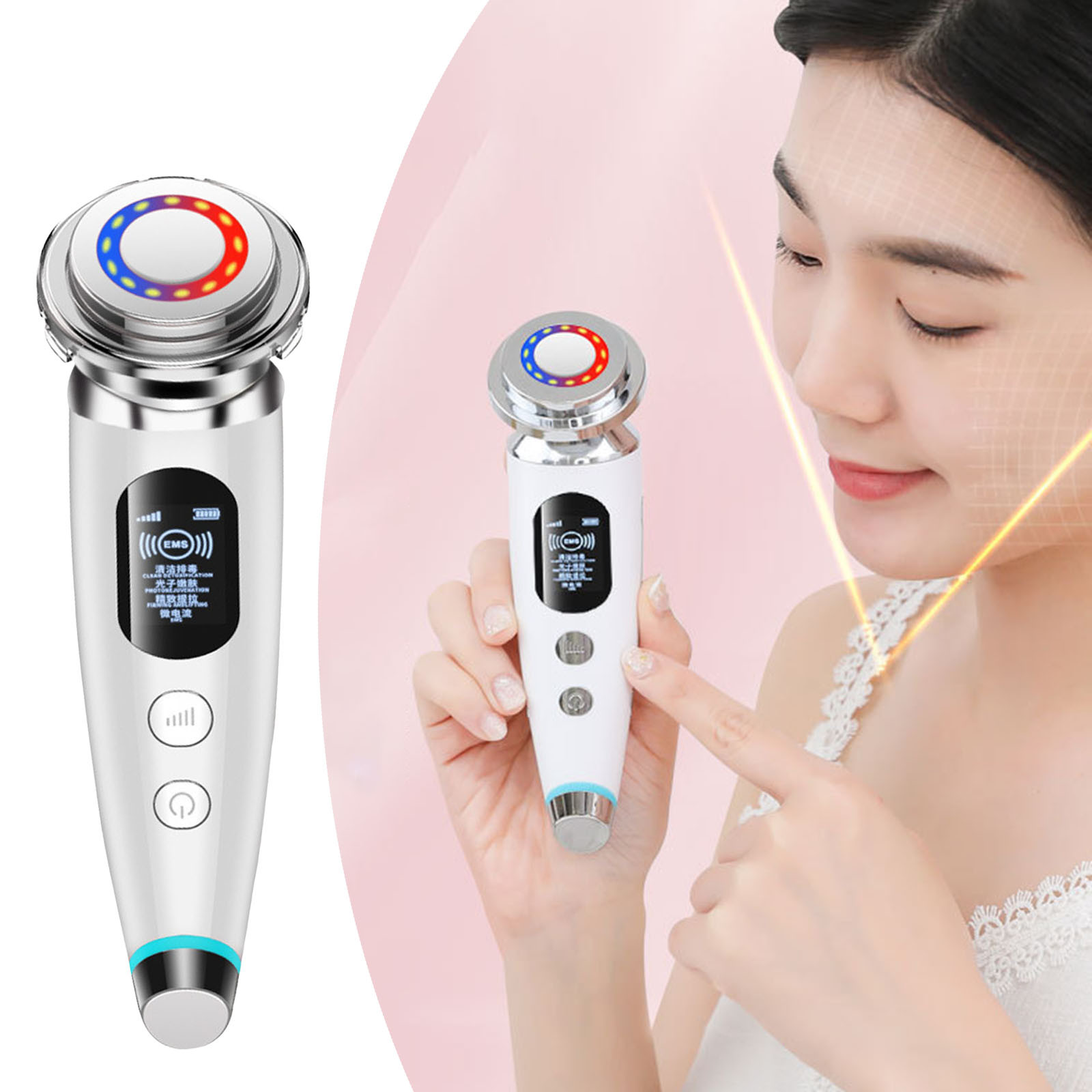 Happy Skin Co Hair Removal Color Light Warm Facial Vibration Instrument ...