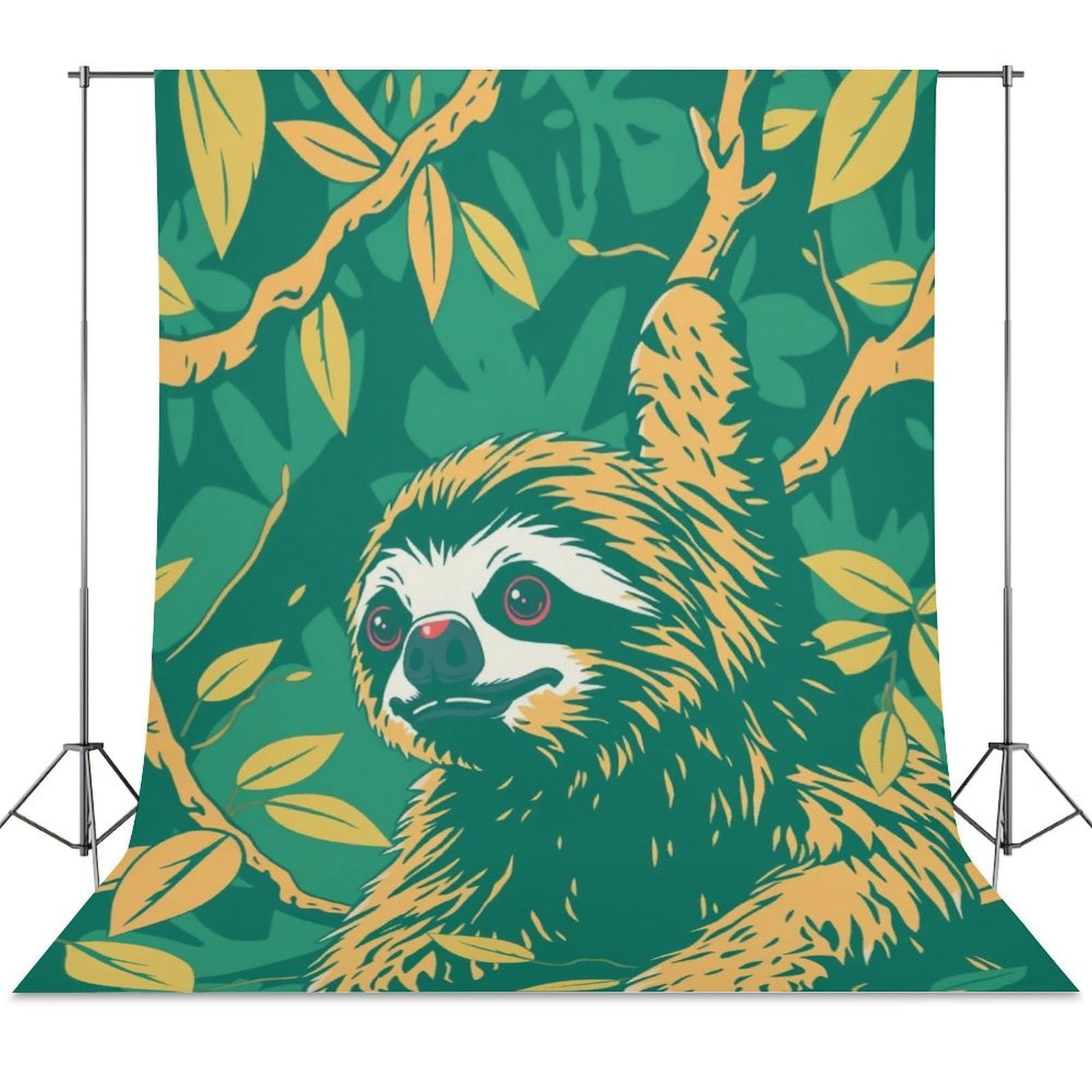 Happy Sloth Jungle Party Backdrop Birthday Decoration Backgrounds for ...