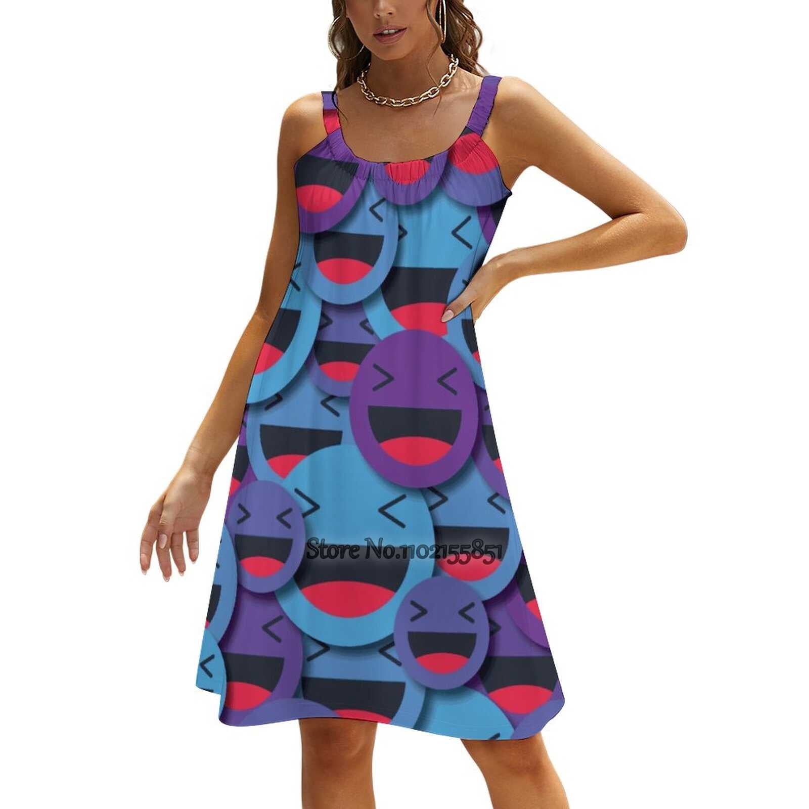 Happy Smile Face Back Lacing Backless Dress Square Neck Dress Evening ...