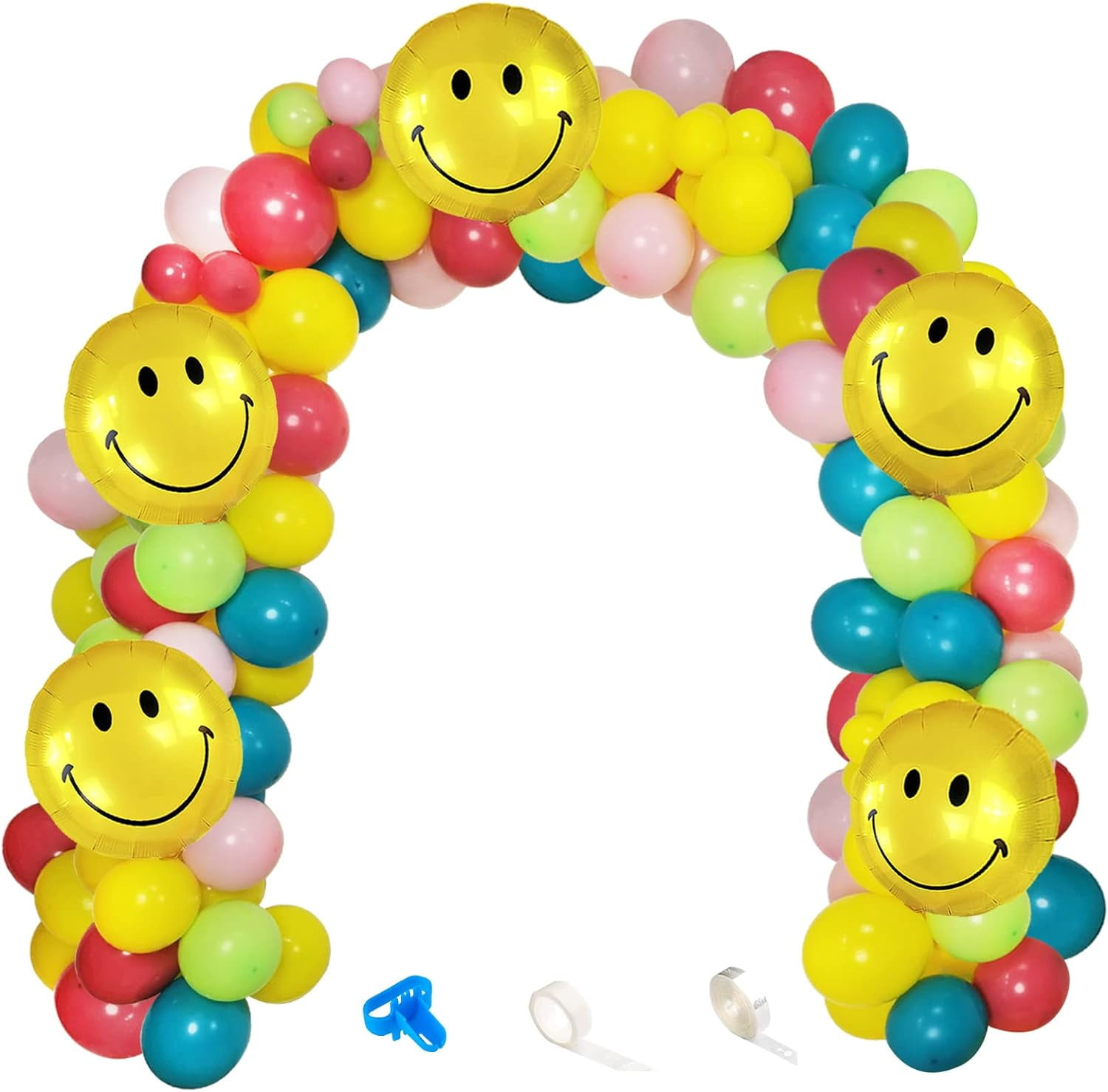 Happy Smile Face Balloon Garland Arch Kit for 1st Birthday Party ...
