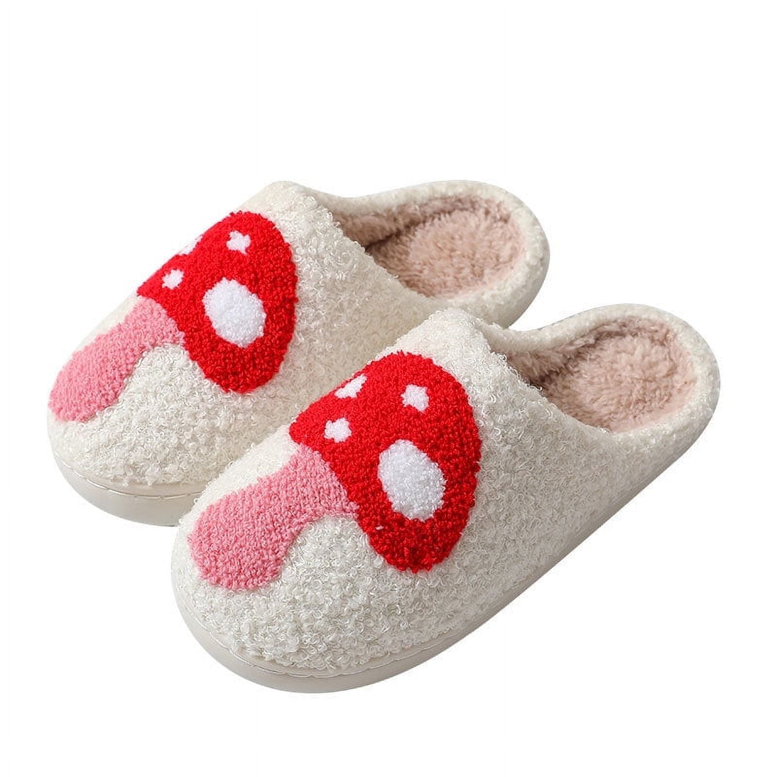 Happy Smile Face Slippers Evil Eyes Slippers Strawberry Big Heart Cute ...