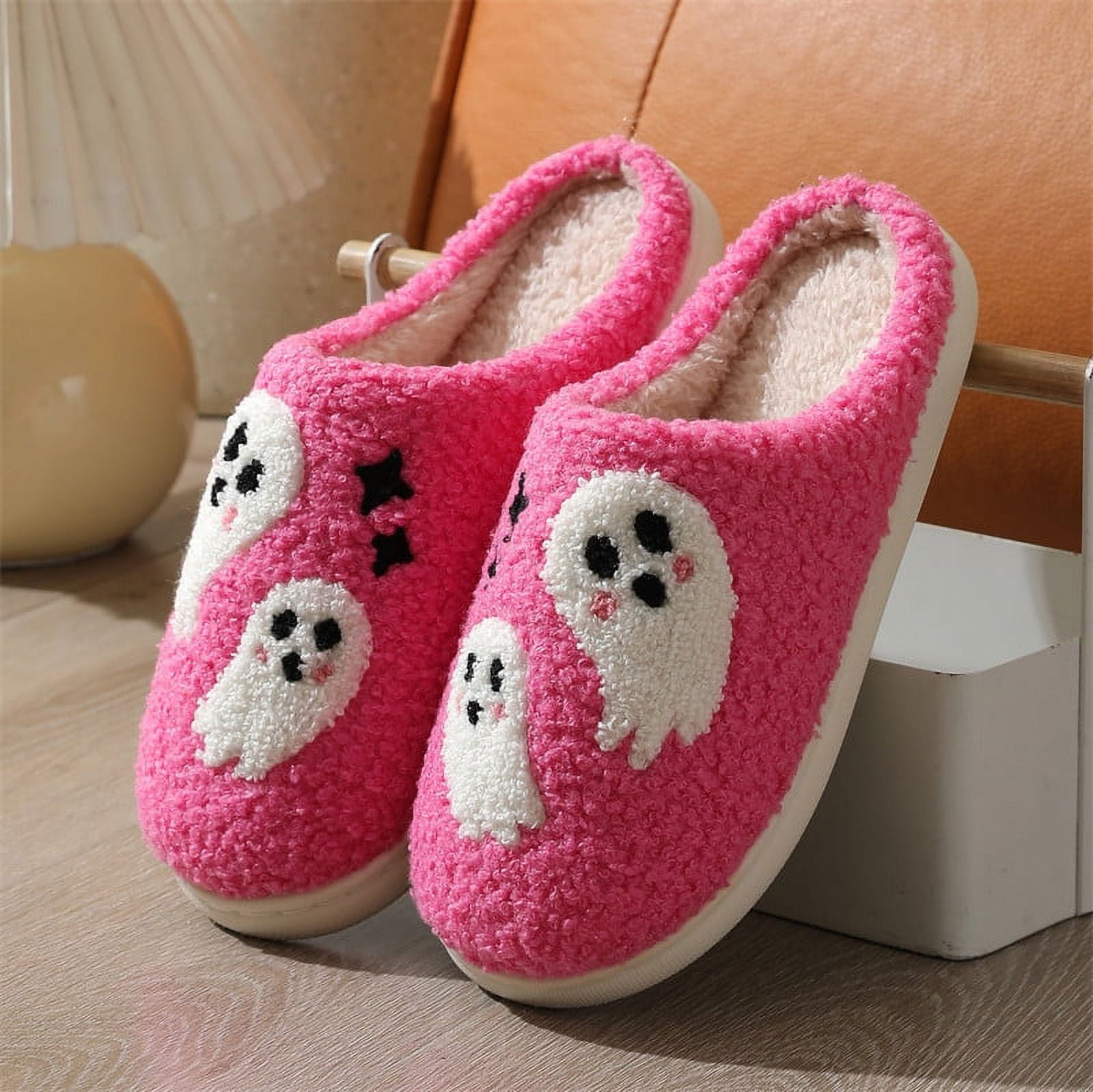 Happy Smile Face Slippers Evil Eyes Slippers Strawberry Big Heart Cute ...