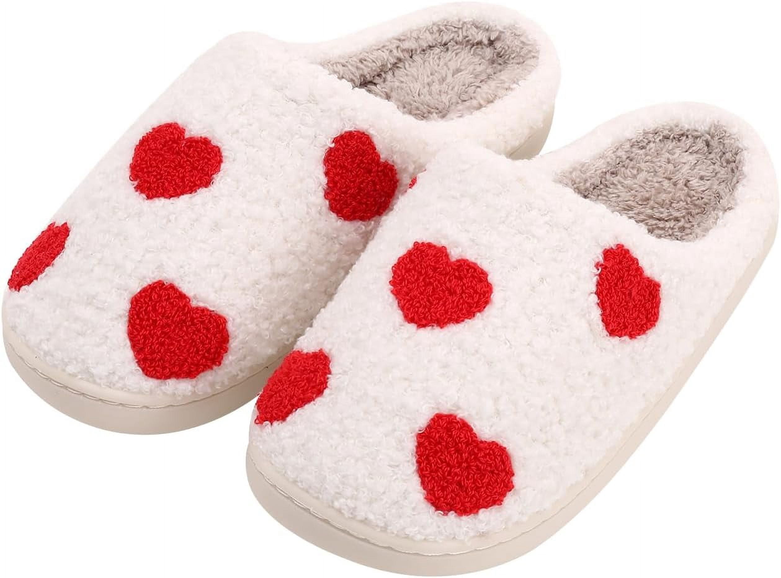 Happy Smile Face Slippers Evil Eyes Slippers Strawberry Big Heart Cute ...