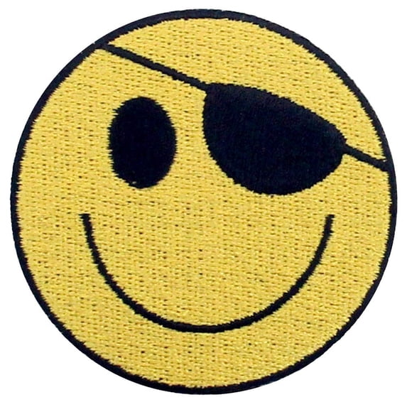 Happy Smile One Eye Face Patch Embroidered Applique Iron On Sew On ...
