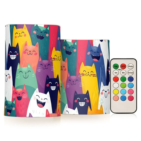 Happy Smile Pattern Flameless LED Candle Set with Remote, Battery ...