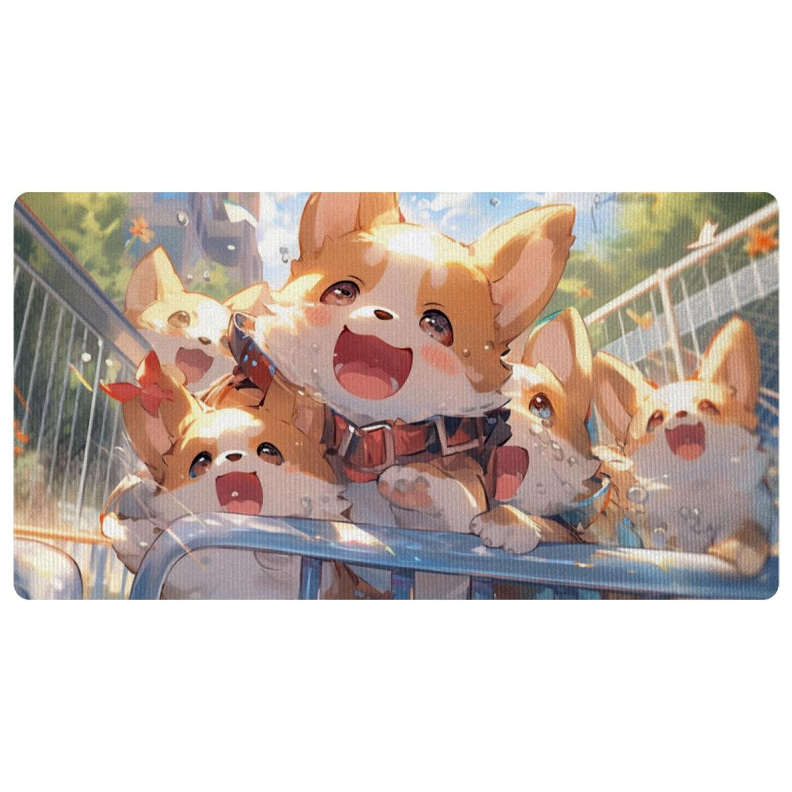 Happy Smiling corgi Kitchen Mat,Cushioned Anti Fatigue Waterproof ...