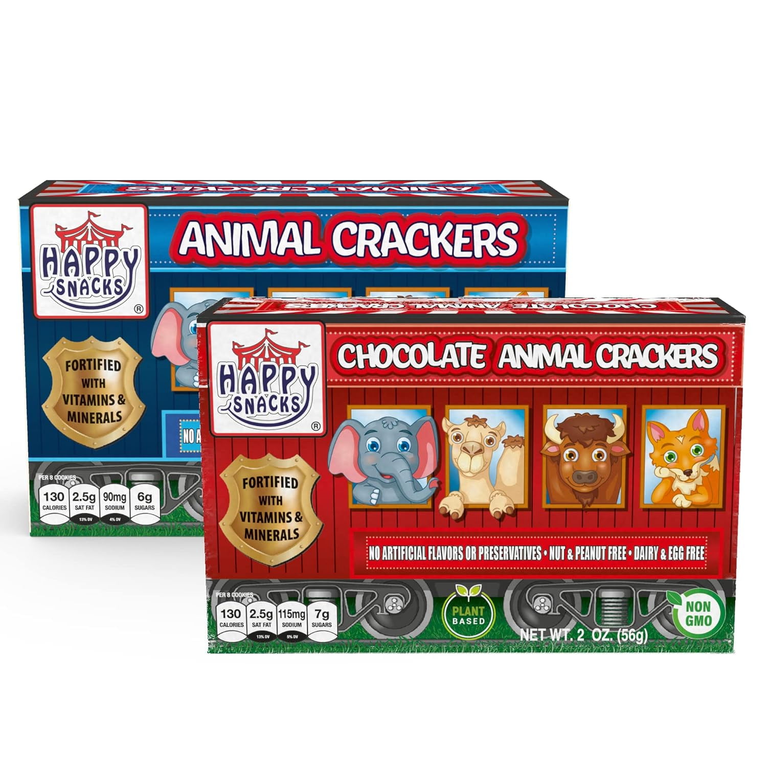 Happy Snacks Animal Crackers - Plant Based Ingredients, Animal Crackers ...