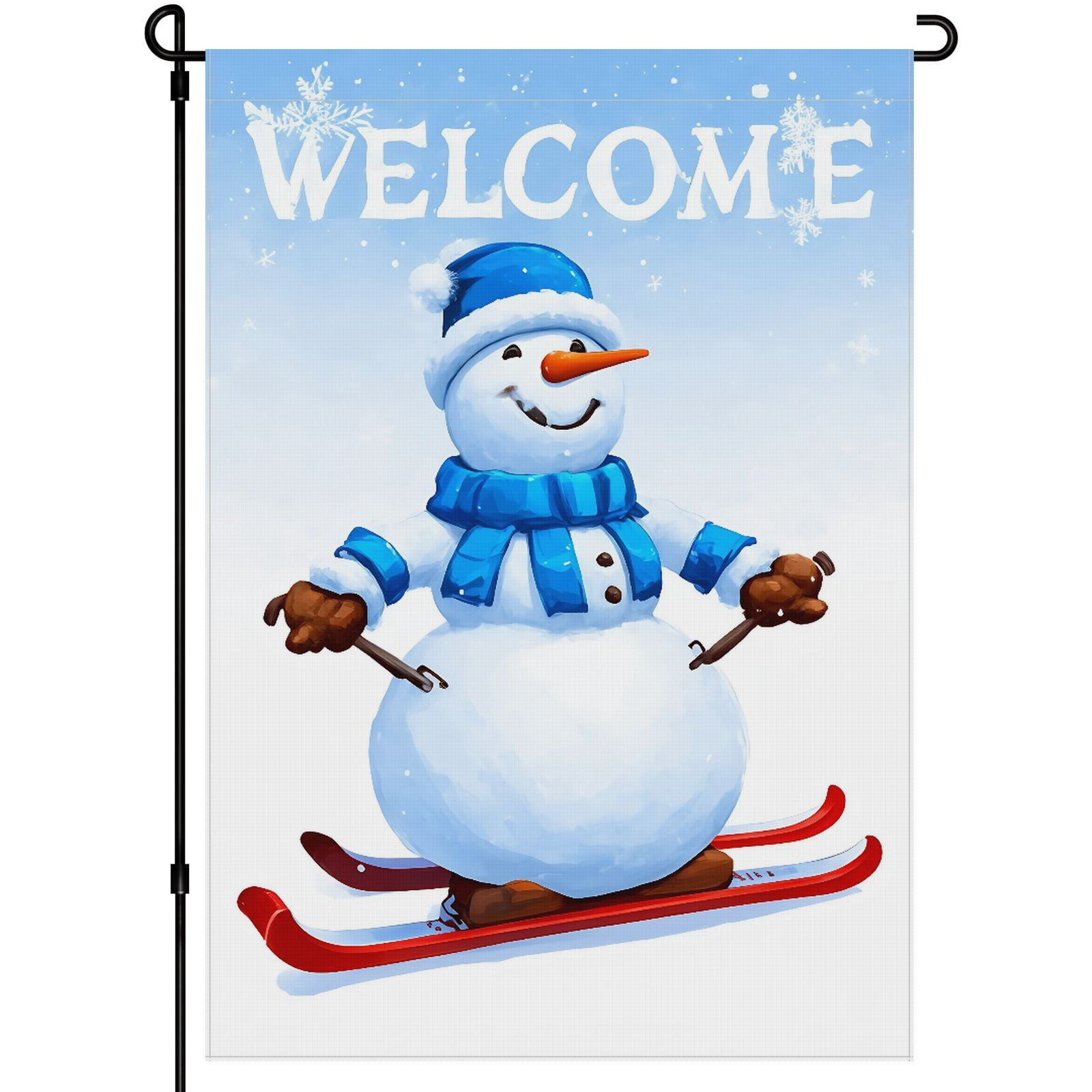 Happy Snowman Winter Durable Outdoor Garden Flag, for Outdoor House ...